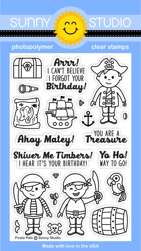 Sunny Studio: Inspiration Week: Introducing Pirate Pals Stamps & Dies