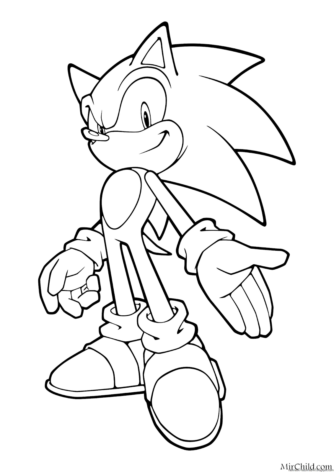 Соник Раскраска Распечатать