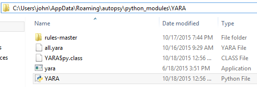 Autopsy Python Yara Scan Module