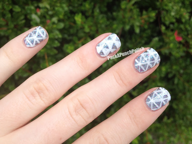 PackAPunchPolish: Triangles and Glitter Nail Art