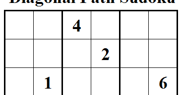 Diagonal Path Sudoku (Mini Sudoku Series #37)