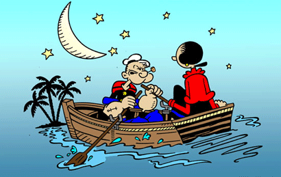 KuroHouse of Craft: Clay Couple wearing Popeye and Olive Costume