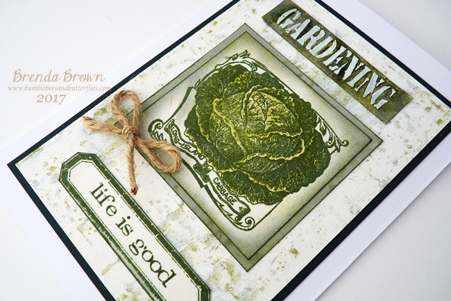 Bumblebees and Butterflies: Gardening cabbage card