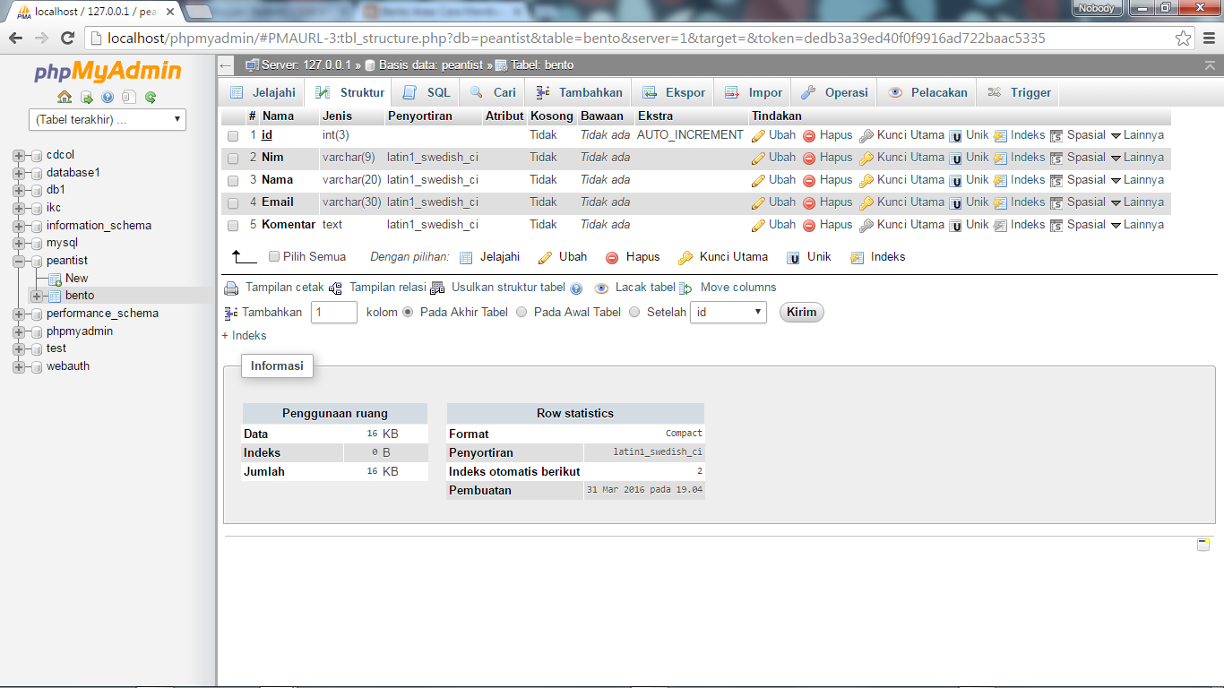 Membuat Dan Koneksi Database Mysql Dengan Phpmyadmin Bedeez