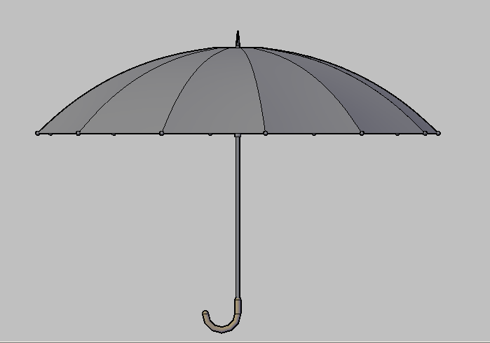 CAD designing: 3D model of Umbrella in autoCAD