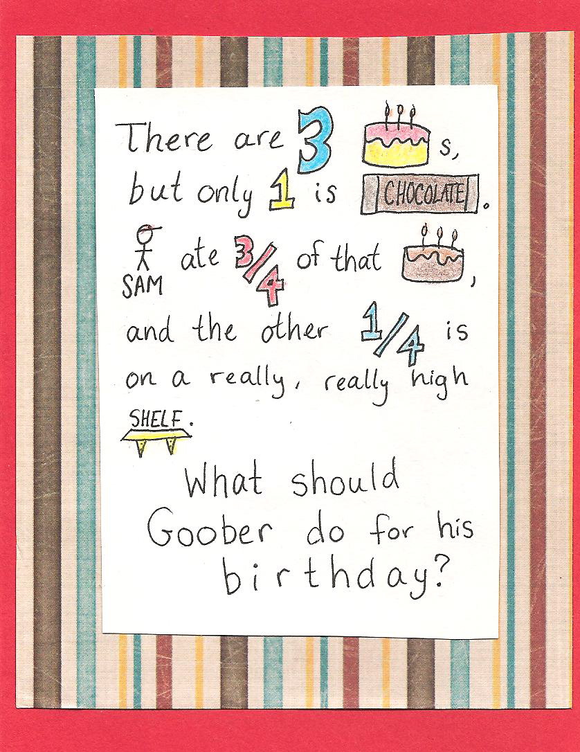 Debbie Dots Greeting Card Blog Word Problem Birthday Debbie Dots Greeting Card Blog Word Problem Birthday