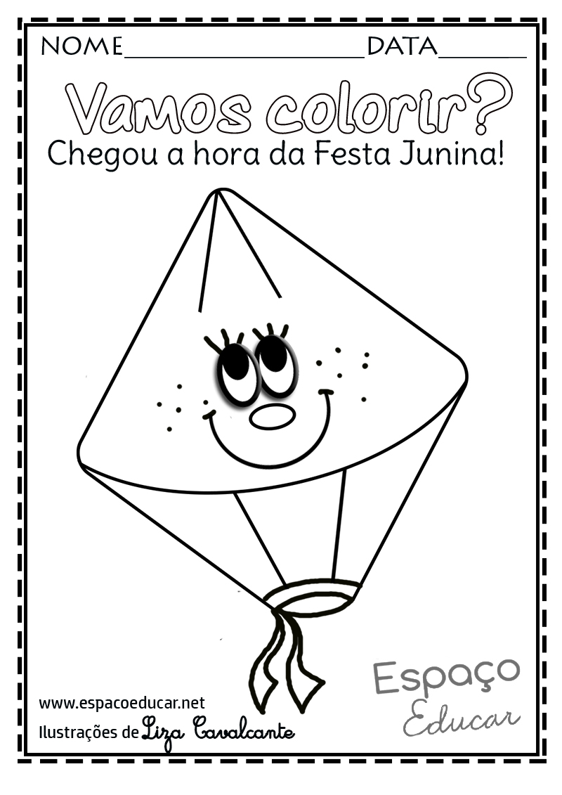 Balao Festa Junina Para Colorir - ROAREDU Balao Festa Junina Para Colorir - ROAREDU