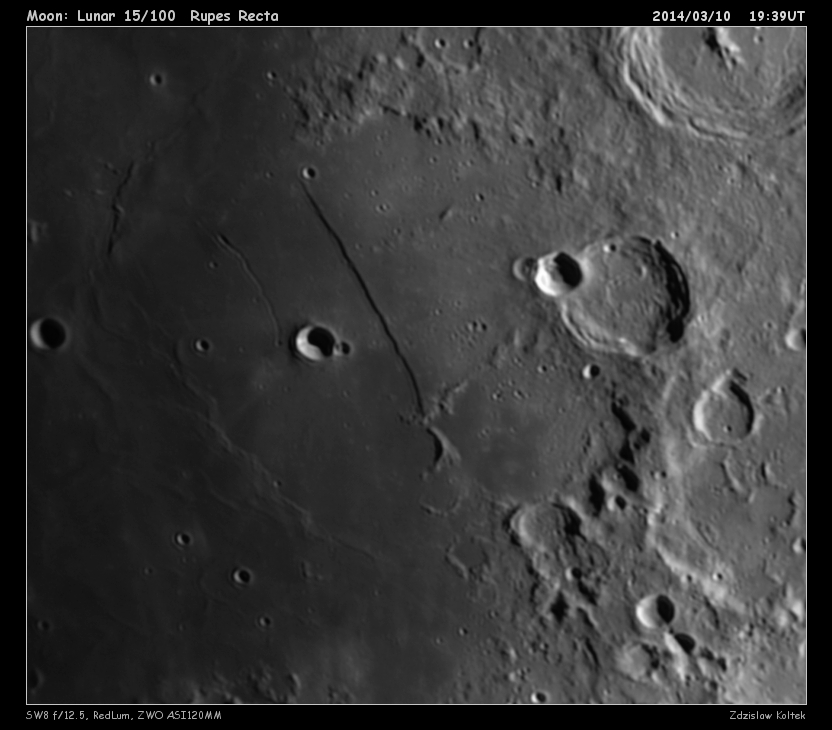 Astronomia Amatorska: Lunar 15/100 Rupes Recta (Straight Wall)