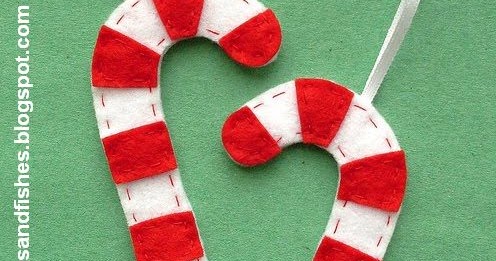 Bugs and Fishes by Lupin: How To: Felt Candy Cane Ornaments