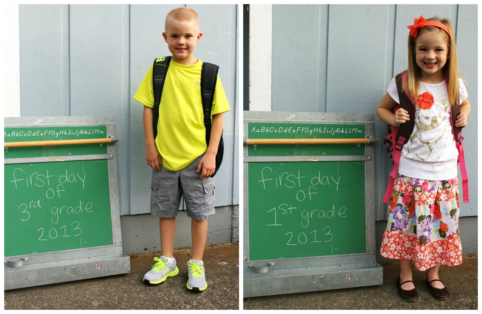 the barnes yard: 3rd grader and 1st grader!