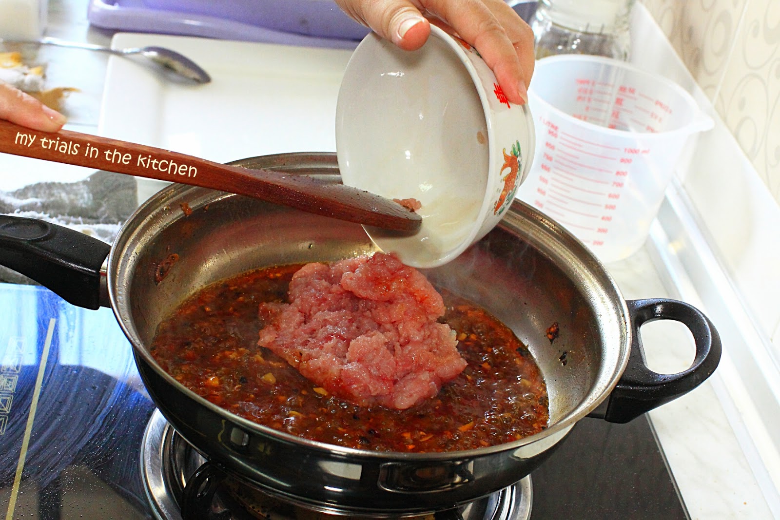 My Trials in the Kitchen: Steamed Eggplant Stuffed with Minced Meat
