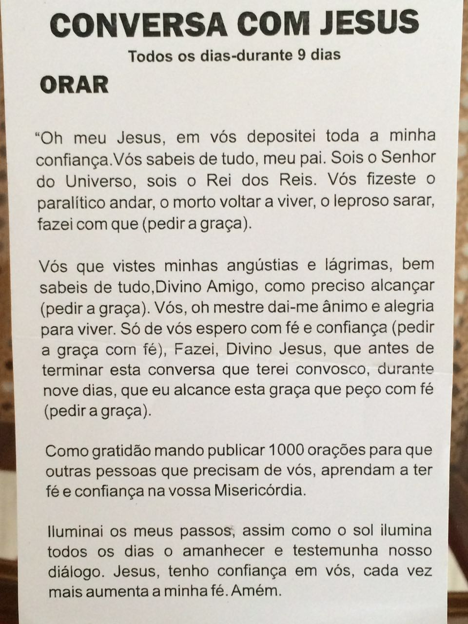 Do coração: CONVERSA COM JESUS - FAZER DURANTE 9 DIAS