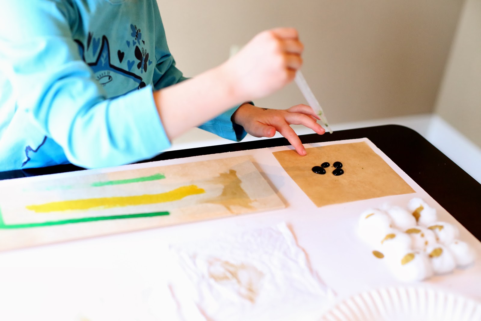 Exploring Absorption with Watercolors on a Texture Board