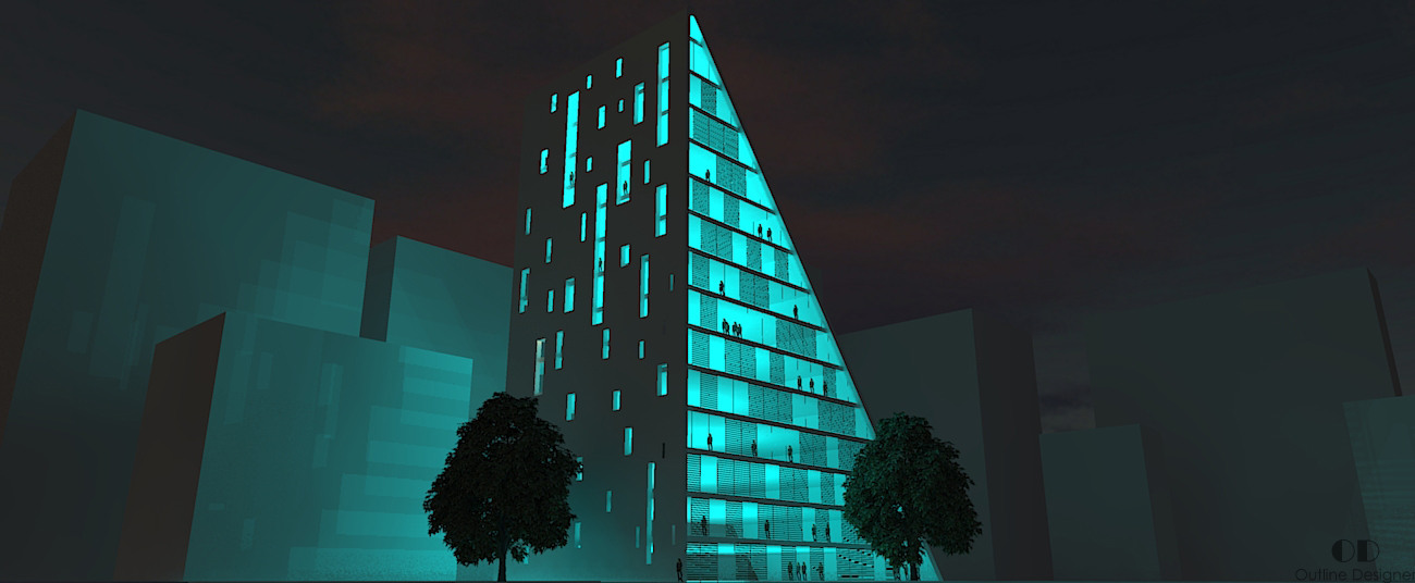 Outline Designer: Futuristic Tower Like Triangle