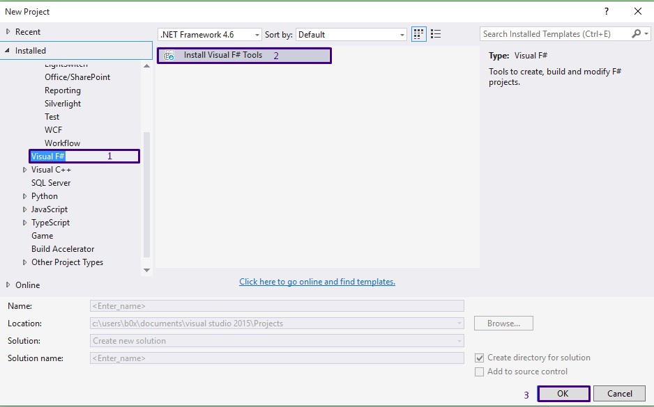 Installing Visual F# Tools on Visual Studio 2015 - HTML