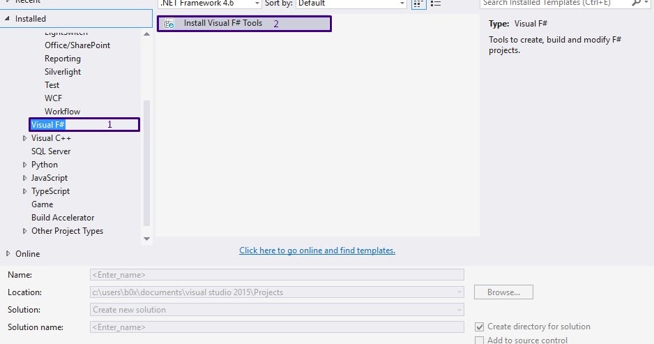 Installing Visual F# Tools on Visual Studio 2015 - HTML