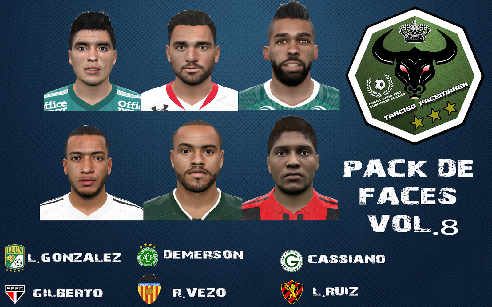 FACES PARA PES 16 - PACK DE FACES VOL.8 | UP PES