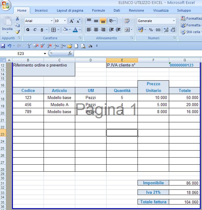 Excel easy Excel facile: Come fare una fattura con EXCEL - Creare una ...