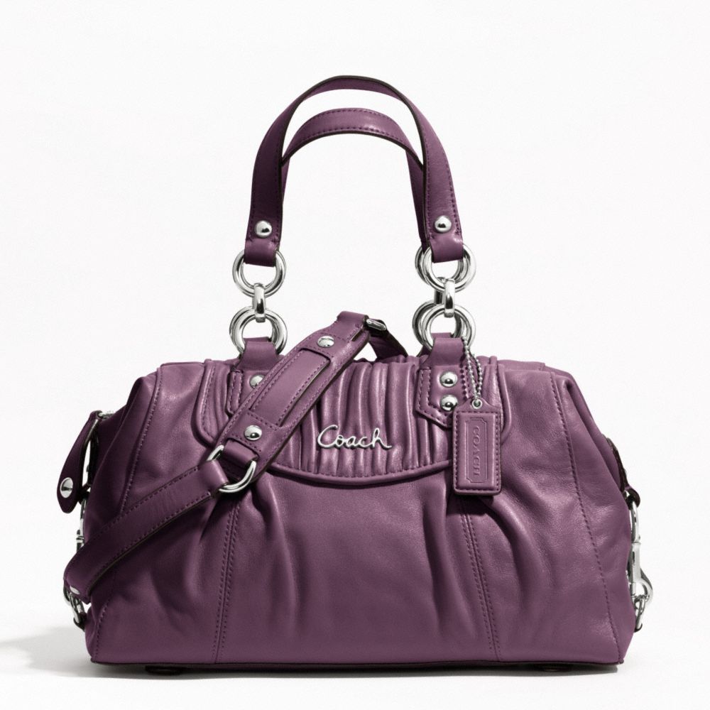 Little Kiosk Coach Ashley Gathered Leather Satchel F19452