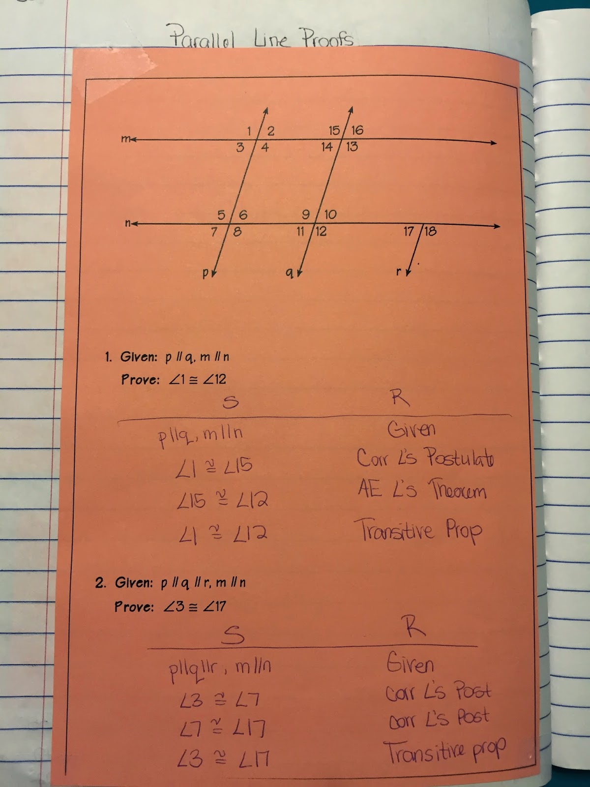 misscalcul8: Geometry Unit 3: Angles and Lines Interactive Notebook