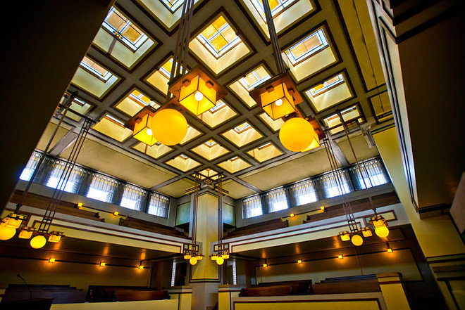 PRANCHETA DE ARQUITETO: PROJ RELIGIOSO: UNITY TEMPLE BY FLW , OAK PARK