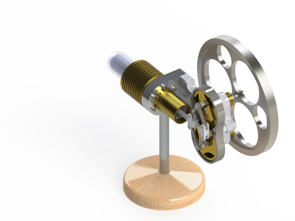 Solidworks: HOT AIR ENGINE (STIRLING ENGINE)