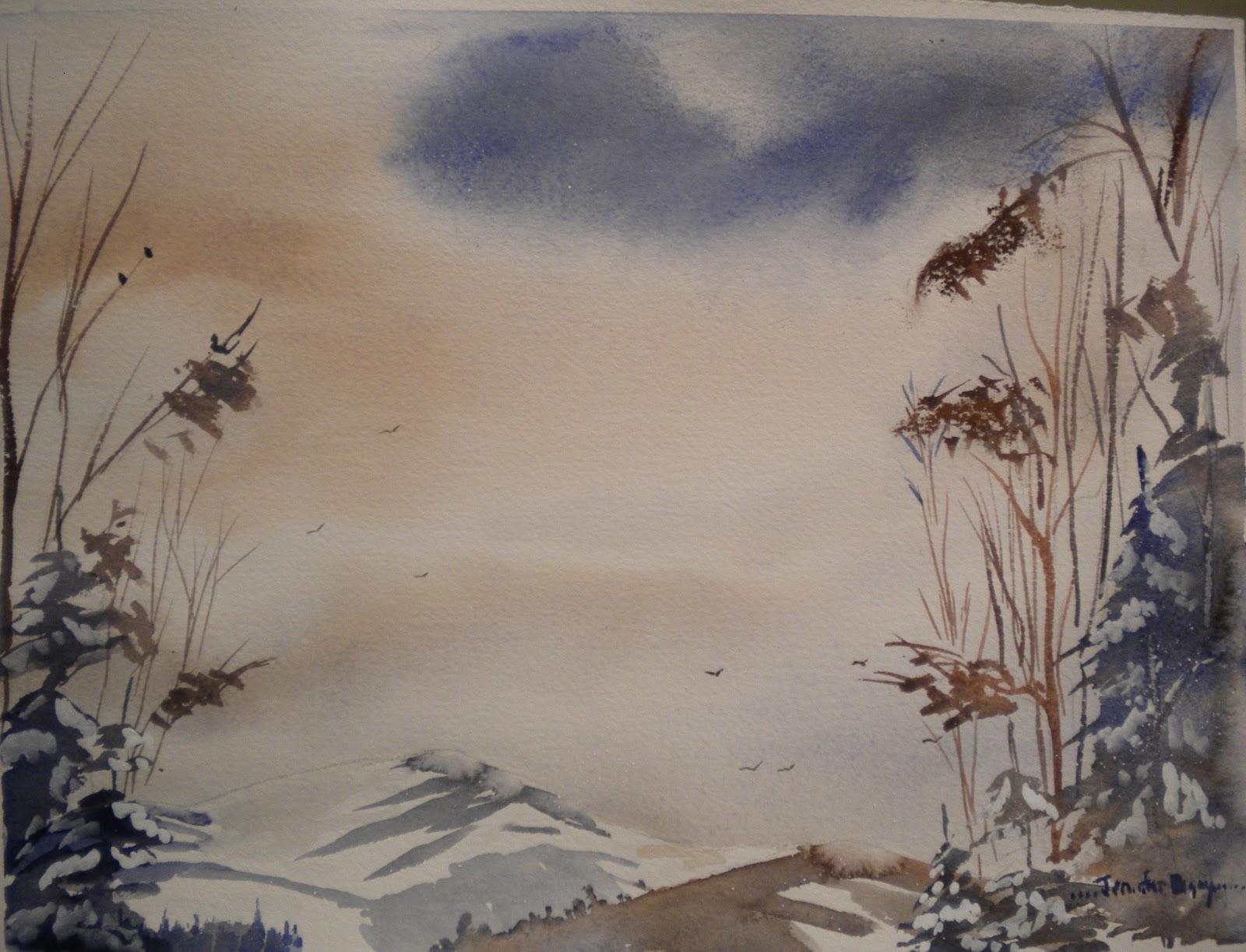 Just the 4 of us: Watercolor Wednesday Week 39....On Thursday