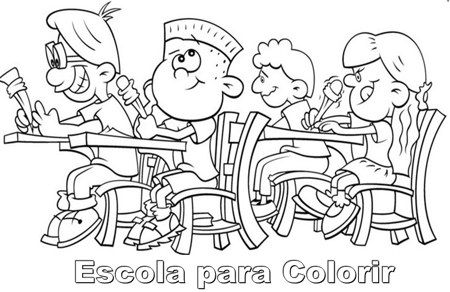 Coisinhas para Crianças: Desenhos de Escola para Colorir