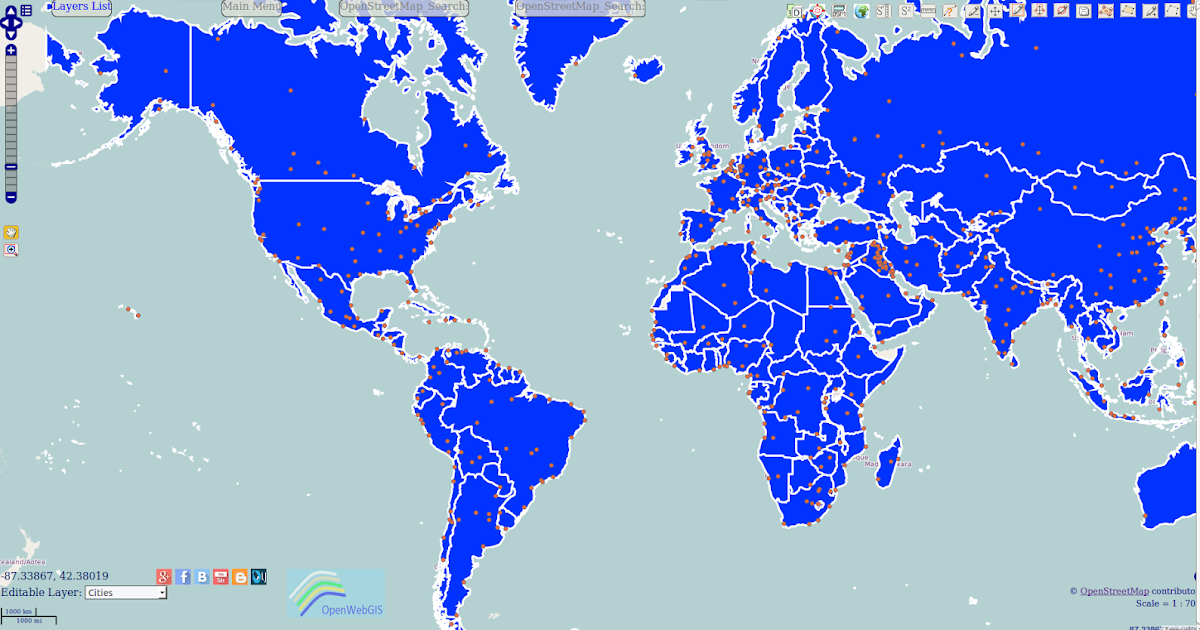 OpenWebGIS is free online GIS: Import/Export of map layers from CSV ...