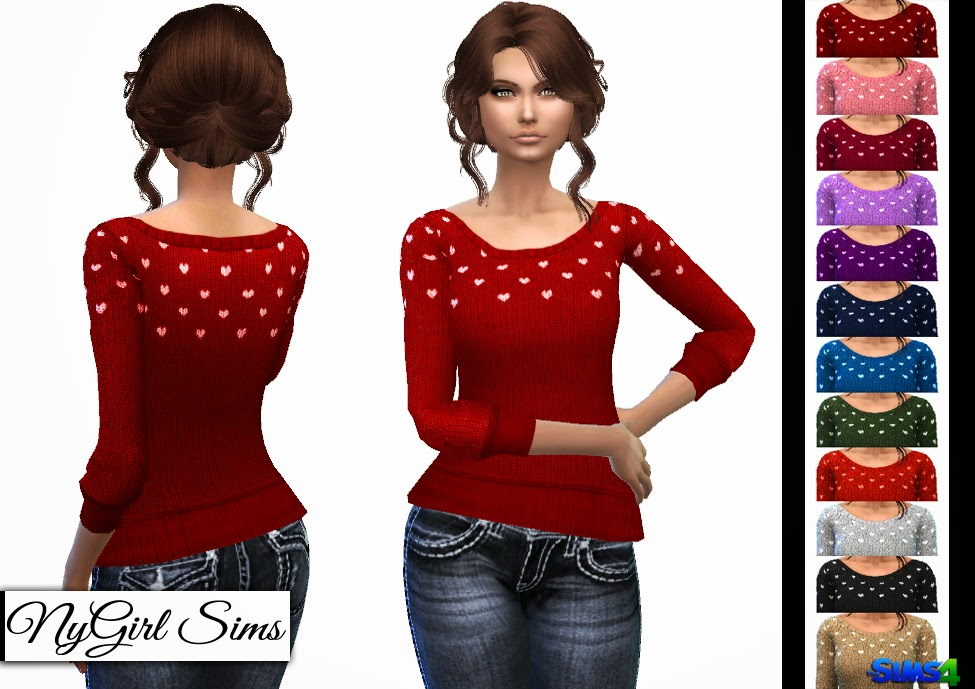 NyGirl Sims 4: Valentines Pullover Sweater