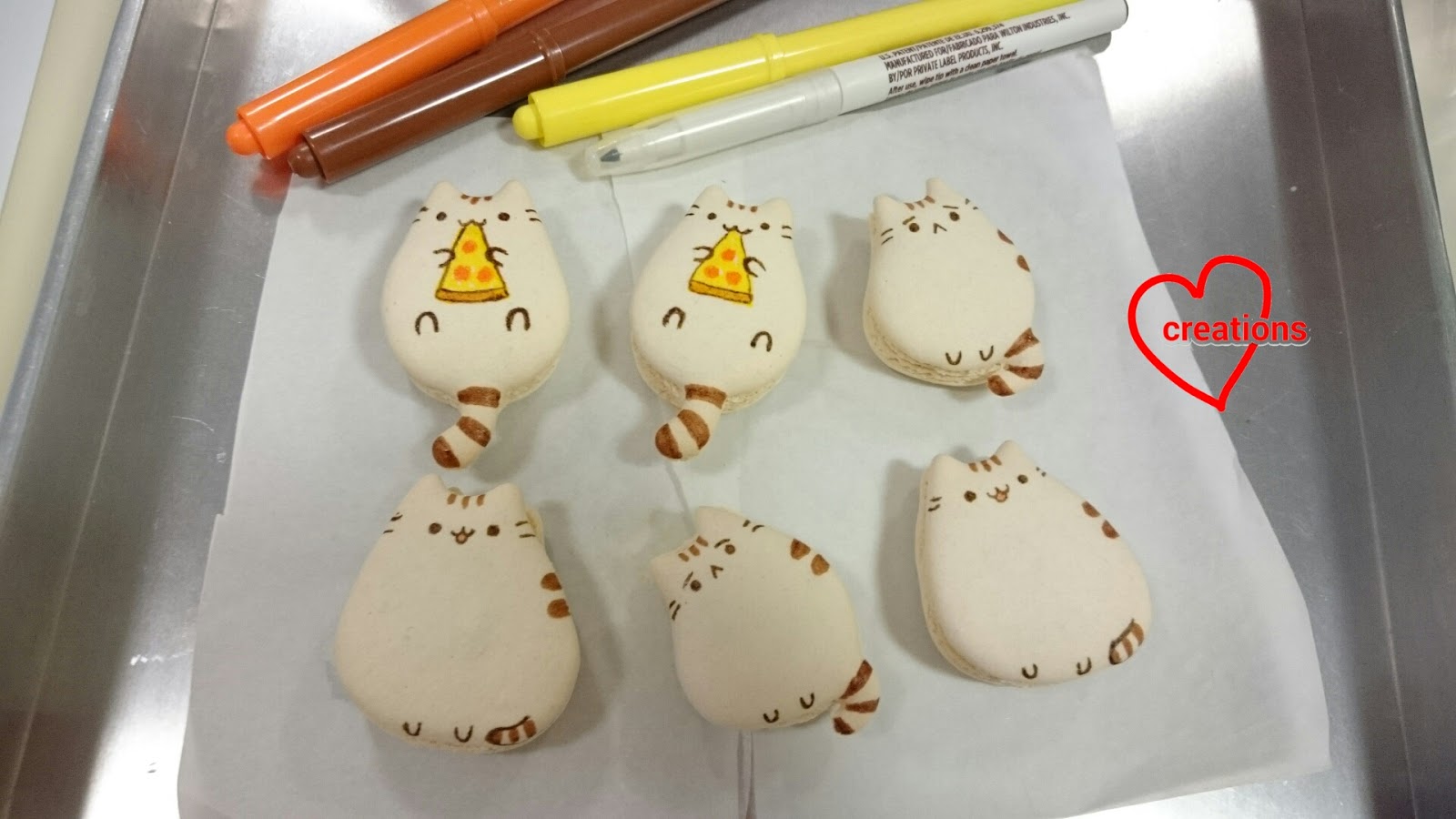 Loving Creations for You: Pusheen Cat Macarons with Dark Chocolate Ganache