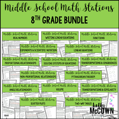 Kelly McCown: 8th Grade Middle School Math Stations