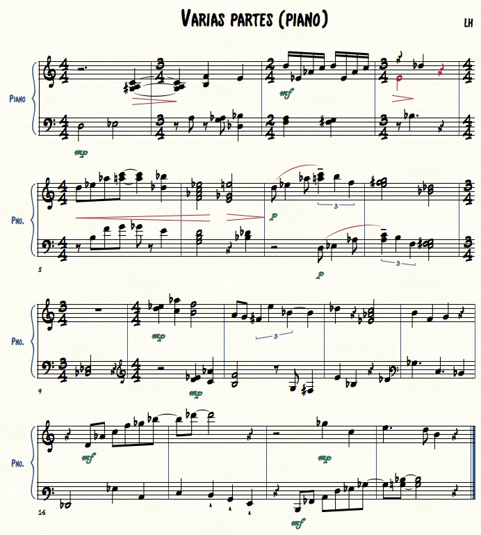 MÚSICA ATONAL (X). COMPONER PARA VARIAS PARTES.