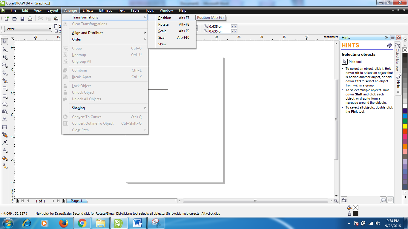 menggandakan objek dengan corel draw