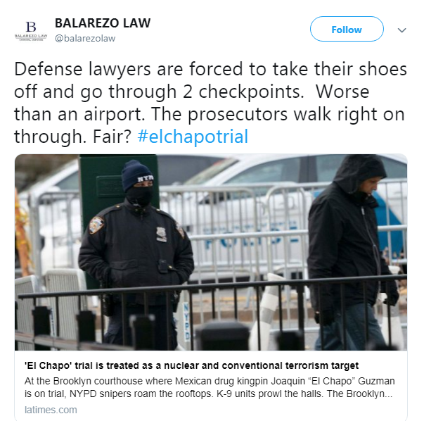 El Chapo Trial: Prosecution not liking defense tweets and facial expressions ~ Borderland Beat
