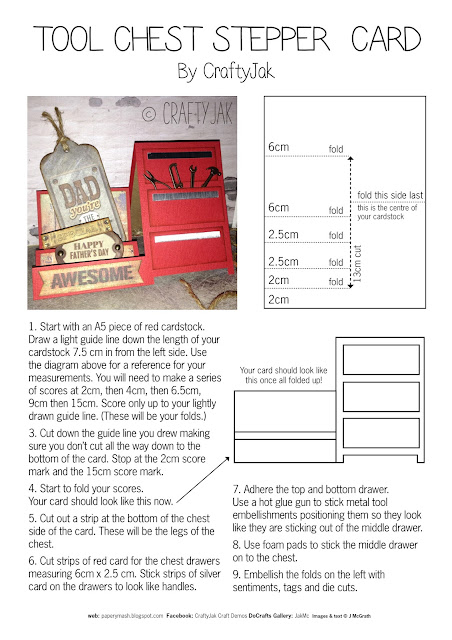 papery mash: Mr. Smith's Workshop - Tool chest stepper card.