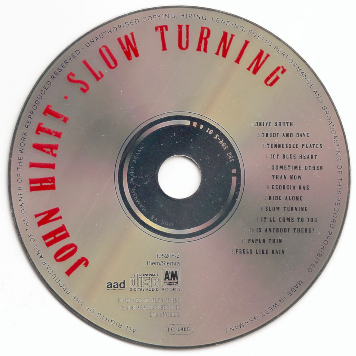 The First Pressing CD Collection: John Hiatt - Slow Turning