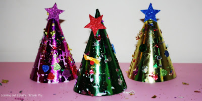 Learning and Exploring Through Play: Party Hat Christmas Tree Craft