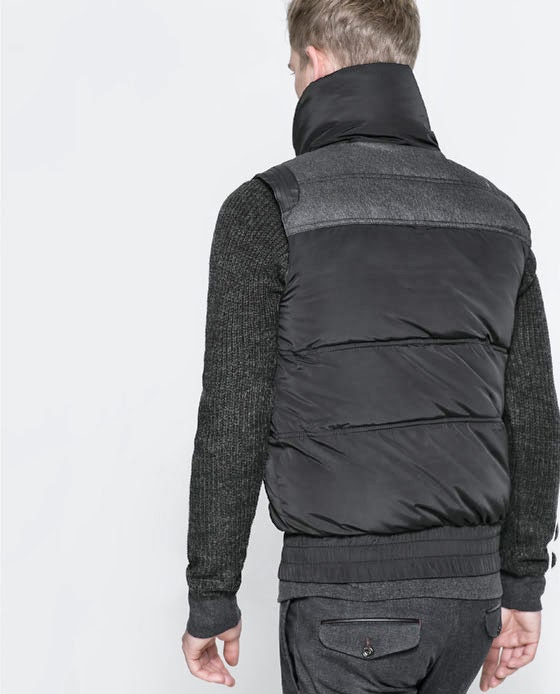 6 Moda: Zara jackets 2014 for men CONTRASTING QUILTED