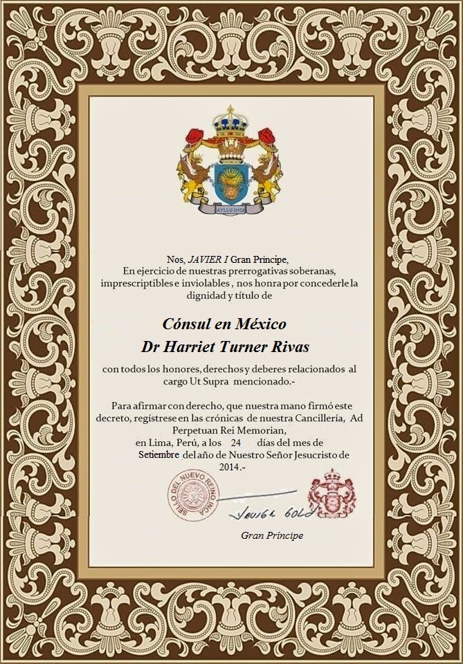 Austro Hungarian Grand Empire: Nombramiento de S.E. Dr Harriet Turner ...