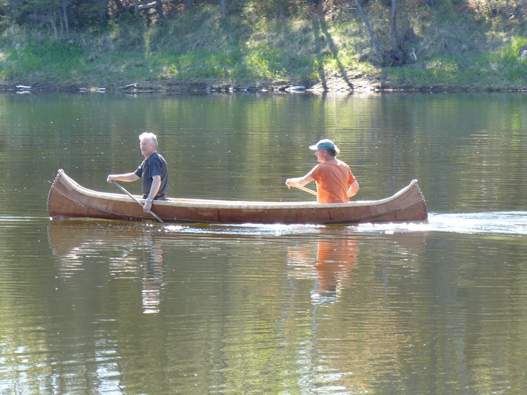 Making of the birch bark canoe