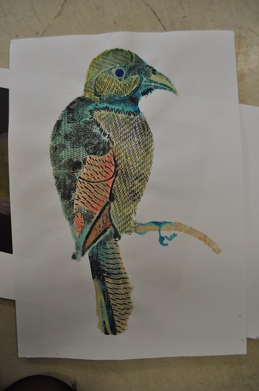 I teach art: Some New Bird Collagraphs