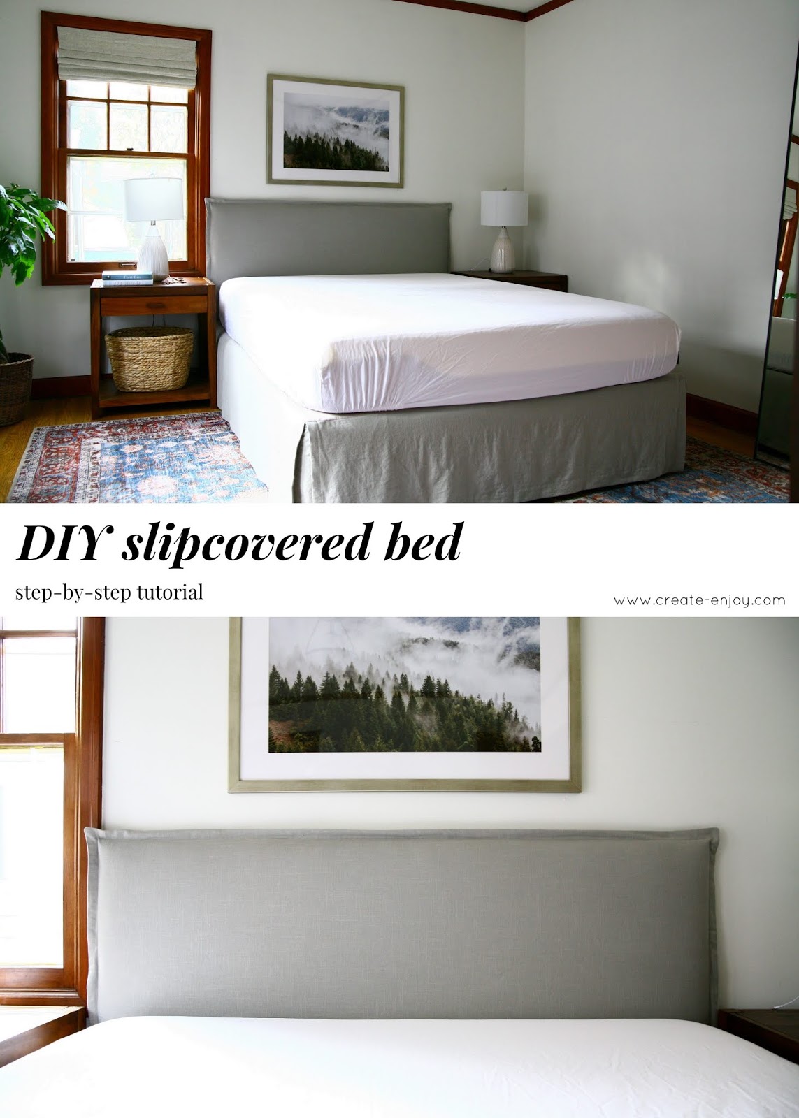 DIY upholstered & slipcovered bed tutorial / Create / Enjoy