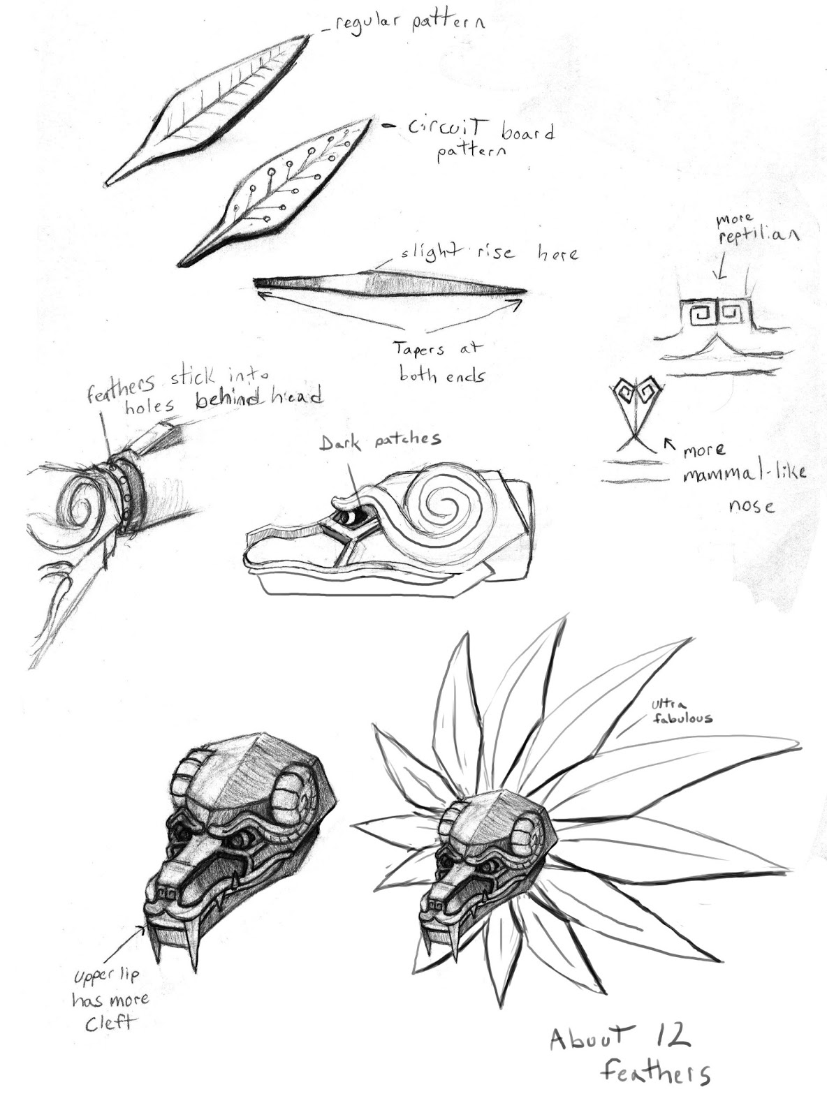 Artwork and Such: Quetzalcoatl Statue Concepts