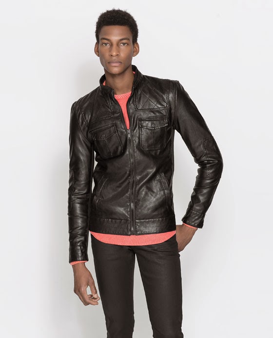 6 Moda: zara JACKETs 2014 for men NEW FAUX LEATHER JACKET WITH KNITTED ...