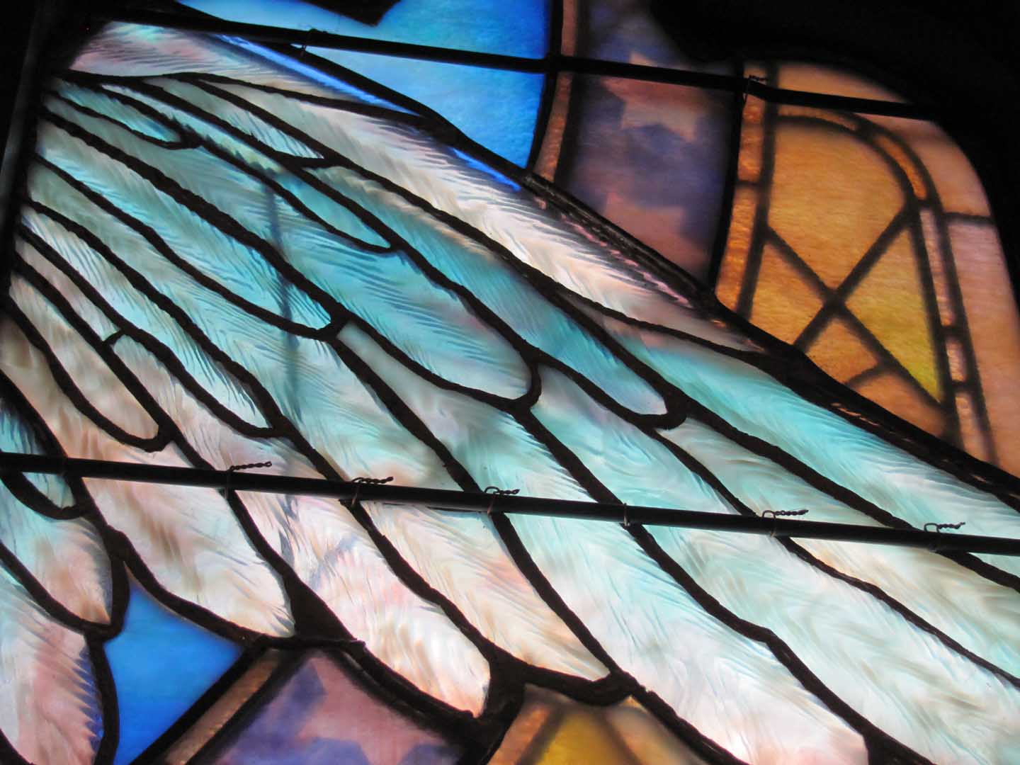 Wing detail, Angel of the Resurrection window | Leaded glass | Daily ...