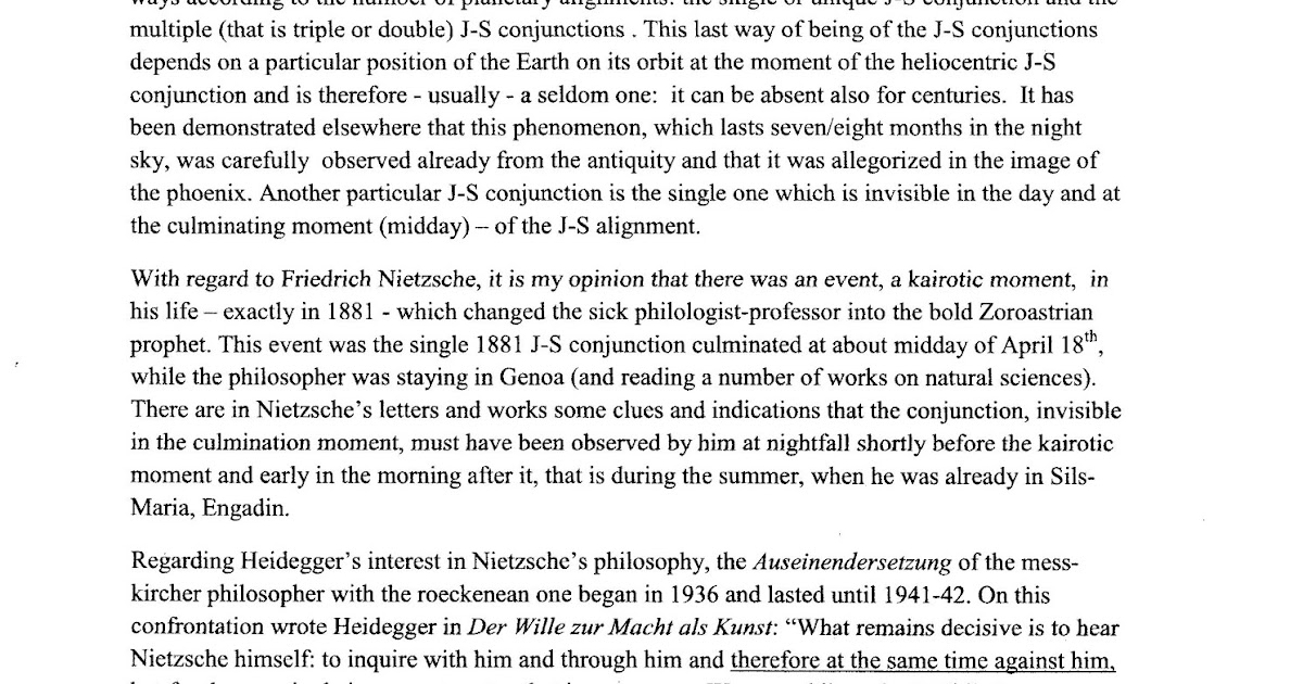 De Seyn, Giuseppe De Cesaris' blog - Italy: NIETZSCHE and the JUPITER ...