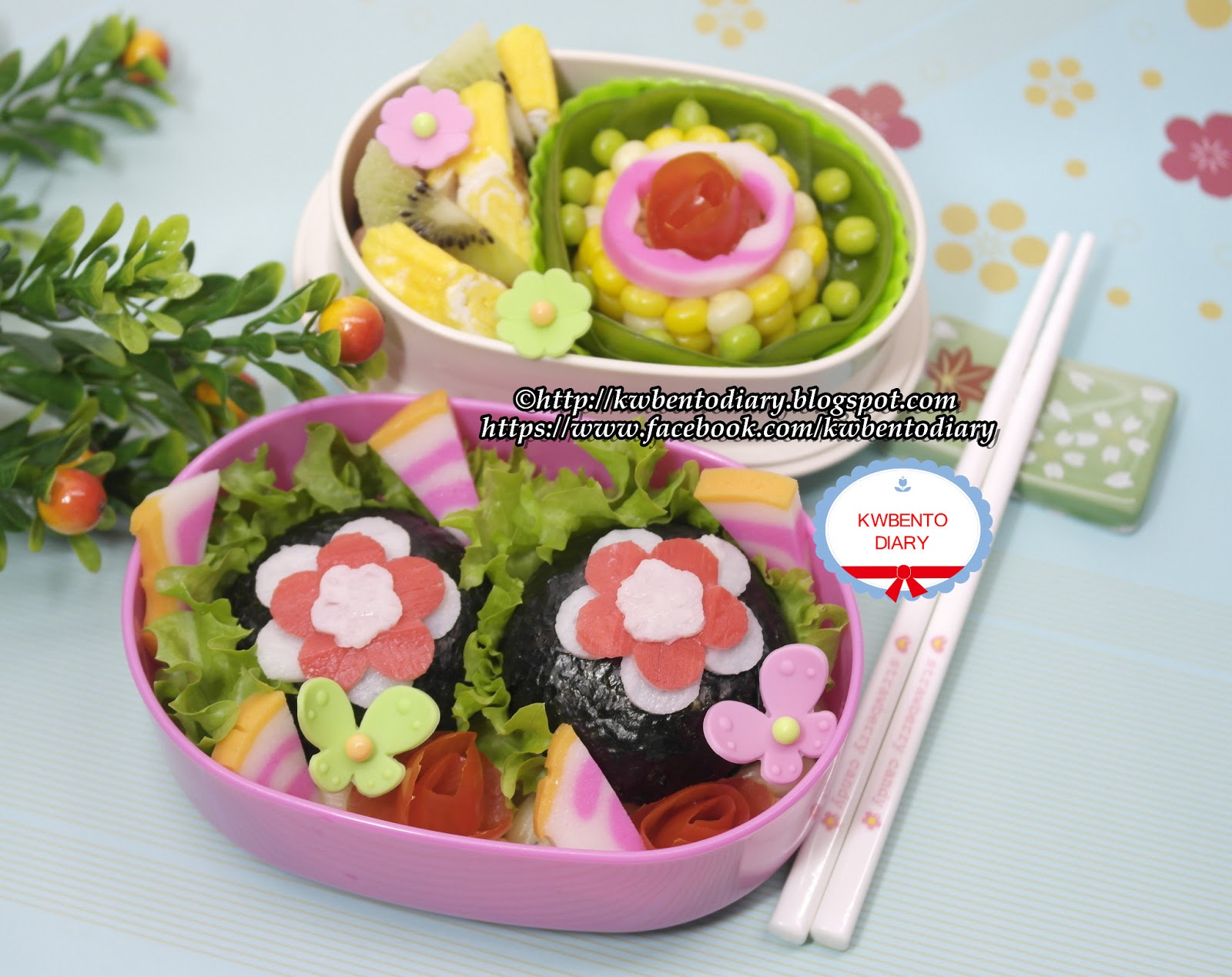 Karenwee's Bento Diary: Bento#April25~Spring Flower Theme Bento