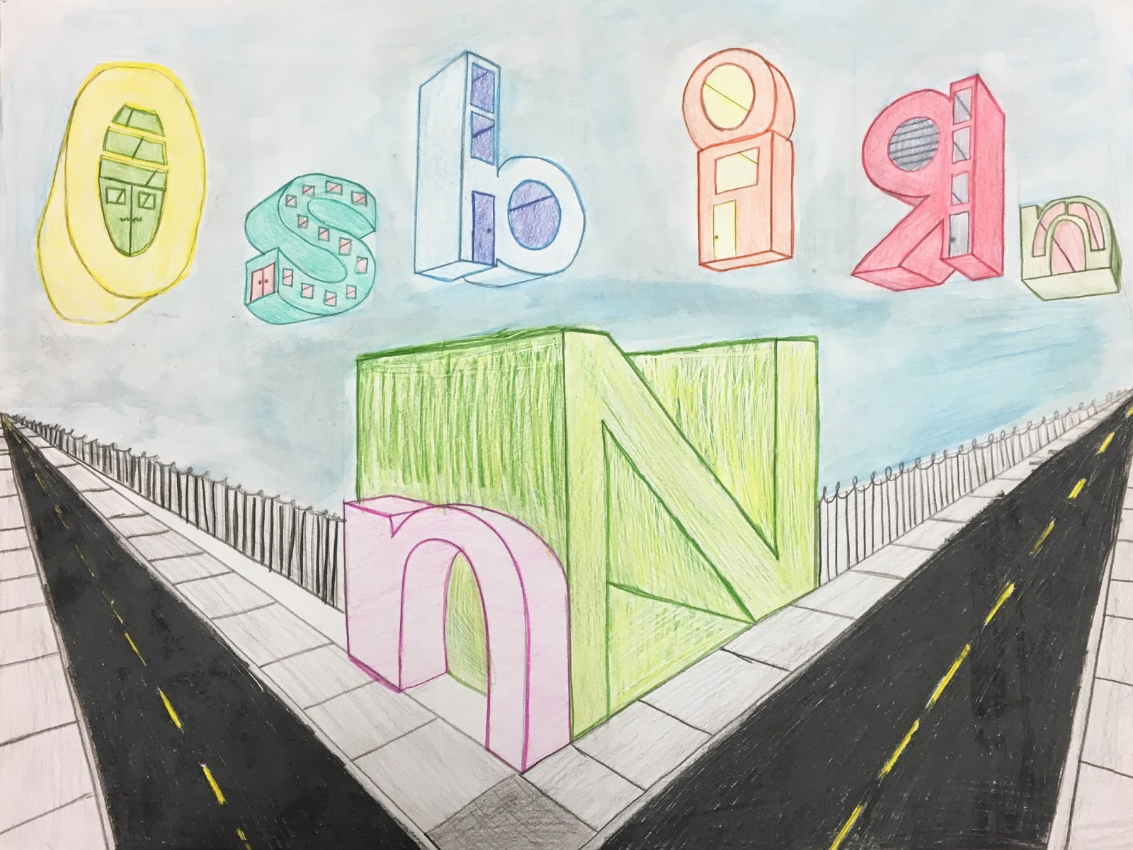 Nevaeh's Artwork Blog: 2 Point Perspective (Final Project)