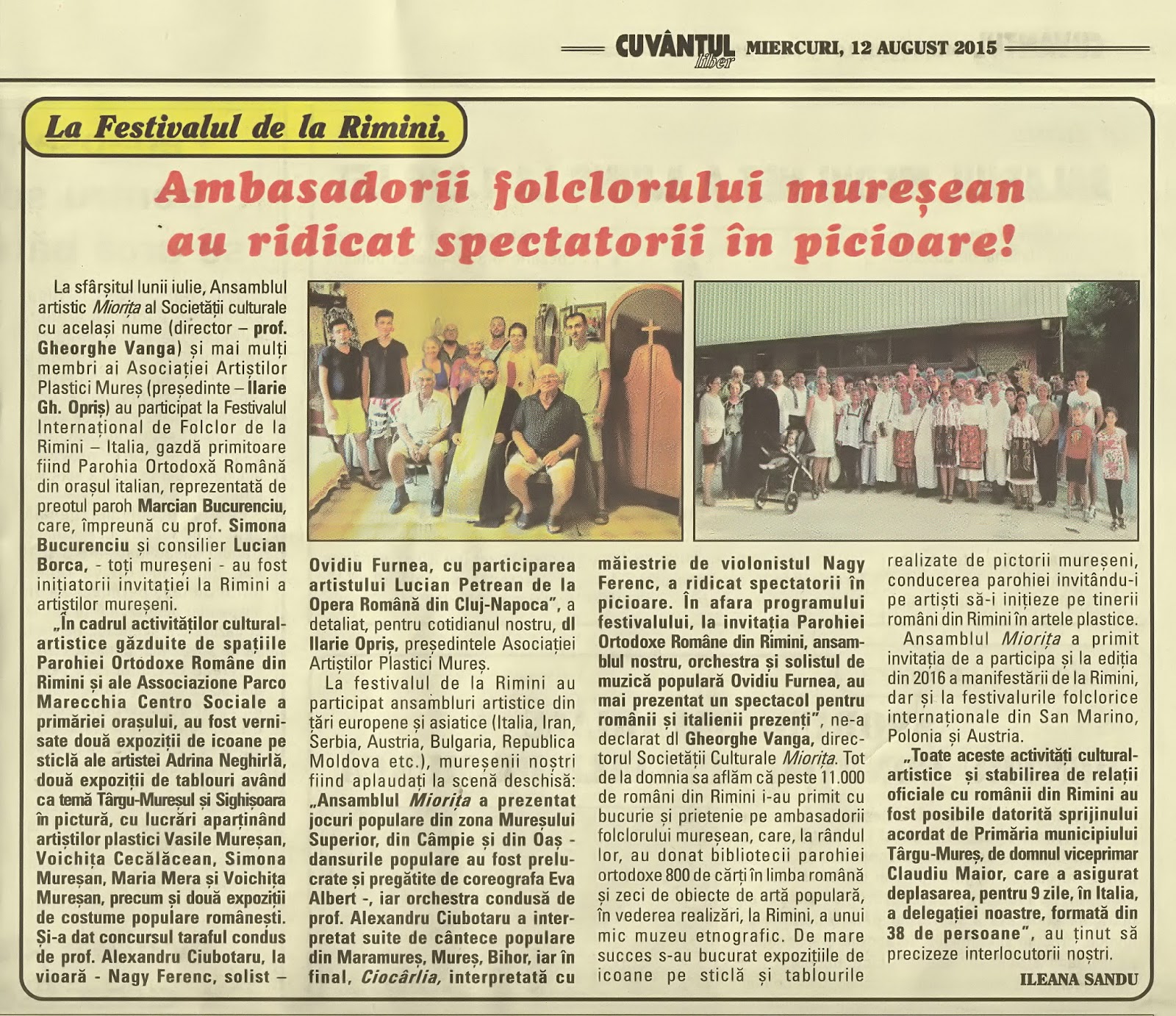 Asociaţia Artiştilor Plastici Târgu-Mureş: Articol din ziarul ...